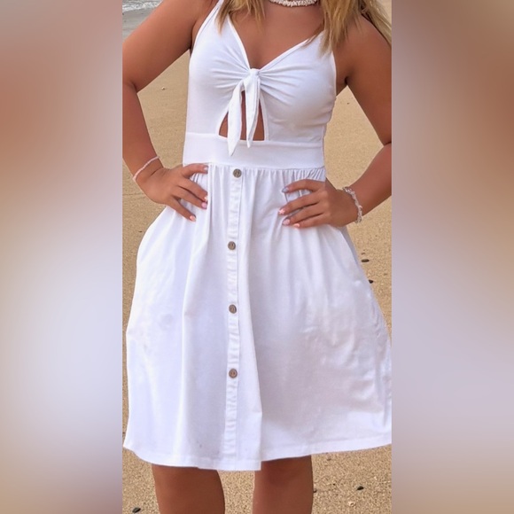 Amazon | Dresses | Amazon White Buttonfront Dress | Poshmark